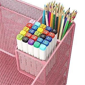 JAFUSI Mesh Desk Organizer with File Holder Magazine Holder,5-Tier Paper Letter Tray Organizer with Pen Holder,Desktop File Organizer with Drawer,10 Sections Suit for Home School Office Supplies