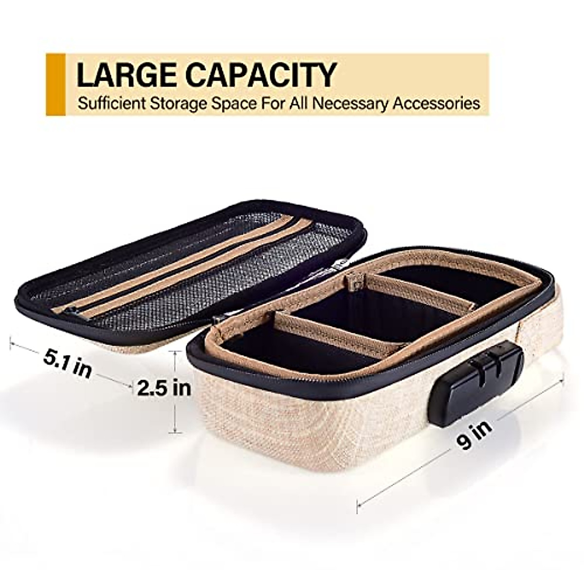 LAYAONE Smell Proof Bag | Smell Proof Stash Box with Combination Lock | Portable Travel Storage Case for Your Accessories | Gift for Men/Women (Regular)