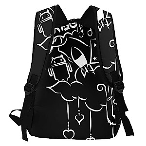 Ganiokar Cartoon Backpack Bookbags For Student Girls & Boys, 4 Small Pockets Inside,Color1