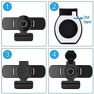 Computer Camera with Microphone,LarmTek 1080P Webcam with Webcam Cover Compatible with Mac OS Windows Laptop PC Desktop,HD Webcam for Live Streaming Gaming Calling Video Conferencing