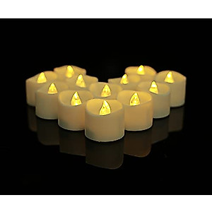 YHP Battery Operated Flameless Flickering Candle, Realistic and Bright LED Tea Light for Wedding, Table, Halloween, Christmas and Festival Celebration, Pack of 12 in Warm White.…