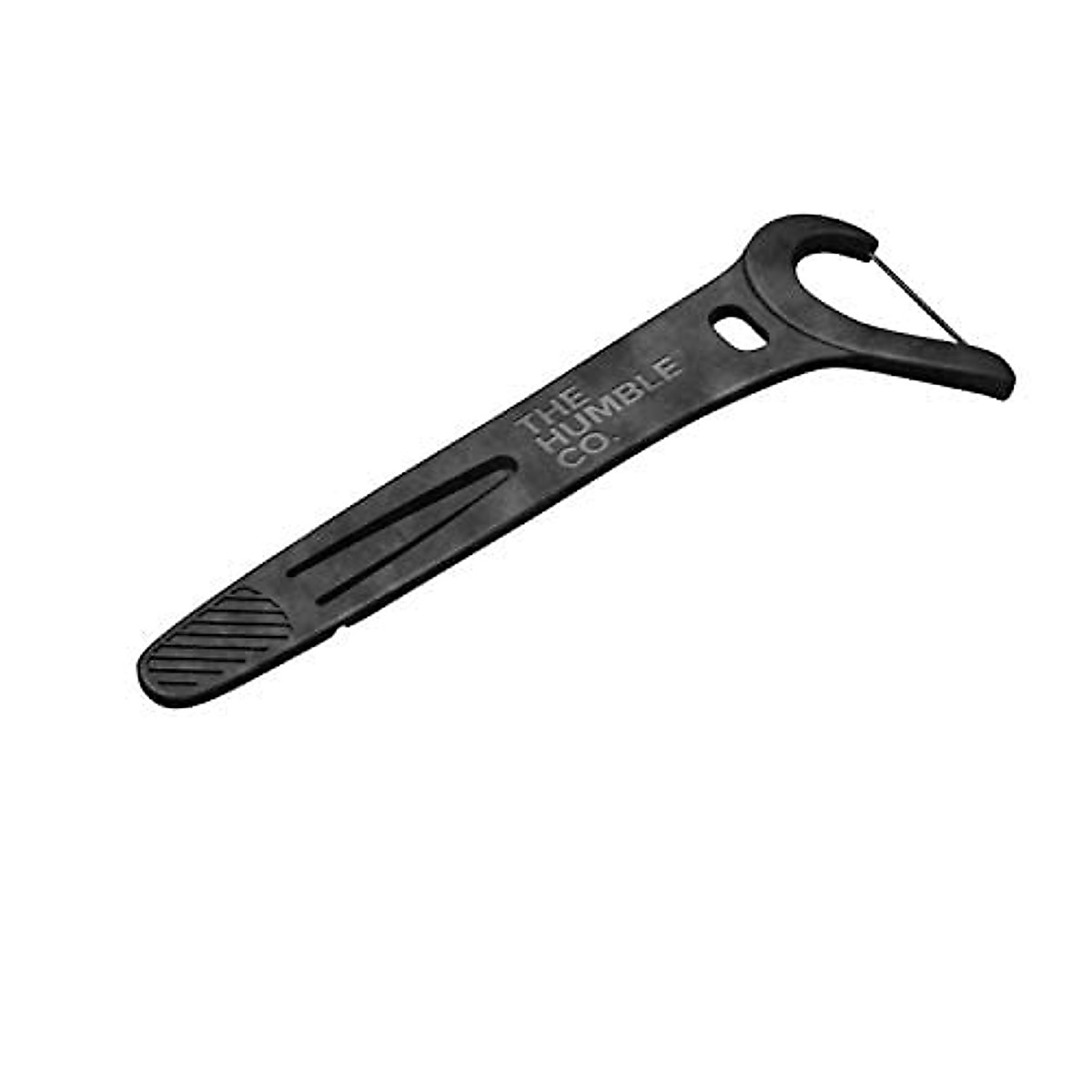 The Humble Co. Floss Picks (200 Count) – Plant Based Dental Floss Picks with Grip Handle for Superior Oral Care, Dental Hygiene, and Gum Health, Cruelty Free Tooth Floss Picks (Charcoal)