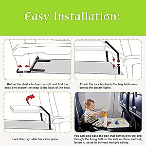 Essential for Children's Airplanes, Children's Airplane Bed, Business Car Child Resting Foot Mats, Children's Waterproof Airplane seat Extender(Black), Comes with 3D Sleep Goggles