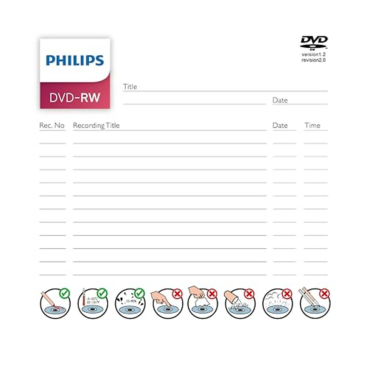 PHILIPS PHOV-RW4754JC Blank DVD-RW Media Box 5 Pieces, Packaging May Vary
