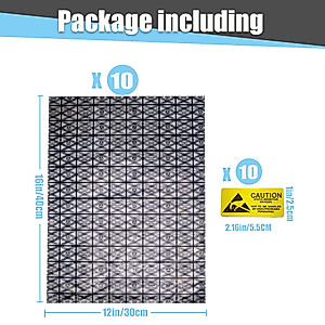 Daarcin Open Top Antistatic Bag,10pcs 12X16in/30x40cm Large ESD Anti Static Bags for Motherboard Video Card LCD Screen with Anti-Static Labels