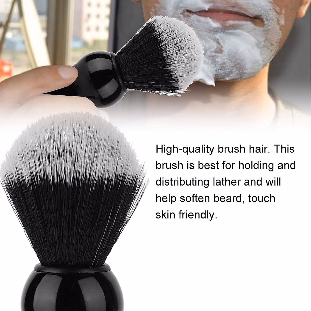 Shaving Brush, Barber Cleaning Hairbrush Neck Duster Brush with Wood Handle for Professional Salon and Home - 3 Types(#2)