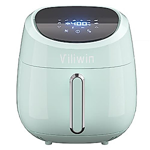 VILIWIN Air Fryer 4.5 QT 8 Preset Menus AirFryer with Auto Shut Off 30 Minute Timer Adjustable and Air Fryer Paper Liners 50PCS Disposable Square Parchment Liner 6.3 inch for 4-6 QT Air Fryers Basket