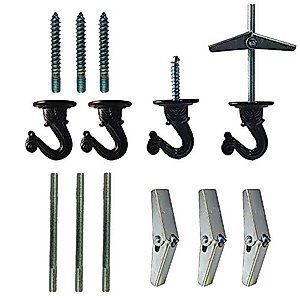 4 Set Swag Ceiling Hooks Heavy Duty Swag Hook with Hardware for Hanging Plants Ceiling Installation Cavity Wall Fixing