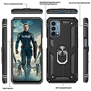LeYi Oneplus Nord N200 5G Case - Military-Grade with Kickstand, 2-Pack Screen & Camera Protectors, Black
