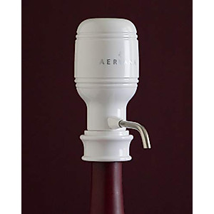 Aervana Essential: Electric Wine Aerator and Pourer/Dispenser - Air Decanter - Personal Wine Tap for Red and White Wine (White)