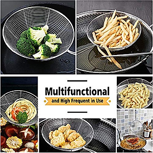 Versatile Stainless Steel Spider Strainer/Skimmer/Ladle for Cooking and Frying, Chirano Kitchen Gadgets Wire Strainer Pasta Strainer Spoon (6 Inch)