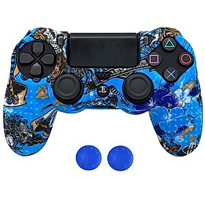 Antil-Slip Silicone Controller Cover Protective Case for PS4/SLIM/PRO Controller Soft Cover Skin for Dualshock 4 Controller with 2 Thumb Grips(Witch)