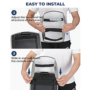 ISSYAUTO Center Console Cover Compatible with 2009-2015 Pilot, Leather Armrest lid Cover Arm Rest Covering for Car, Well-Make Durable Middle Console Cover Armrest Box Protective Cover, Gray