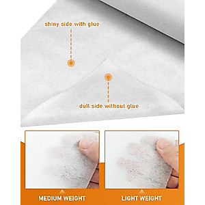 PLANTIONAL Medium Weight White Iron-On Non-Woven Fusible Interfacing: 11.6" x 30yd Medium Weight Non-Woven Interfacing Iron On Polyester Single-Sided Interfacing for DIY Crafts Supplies