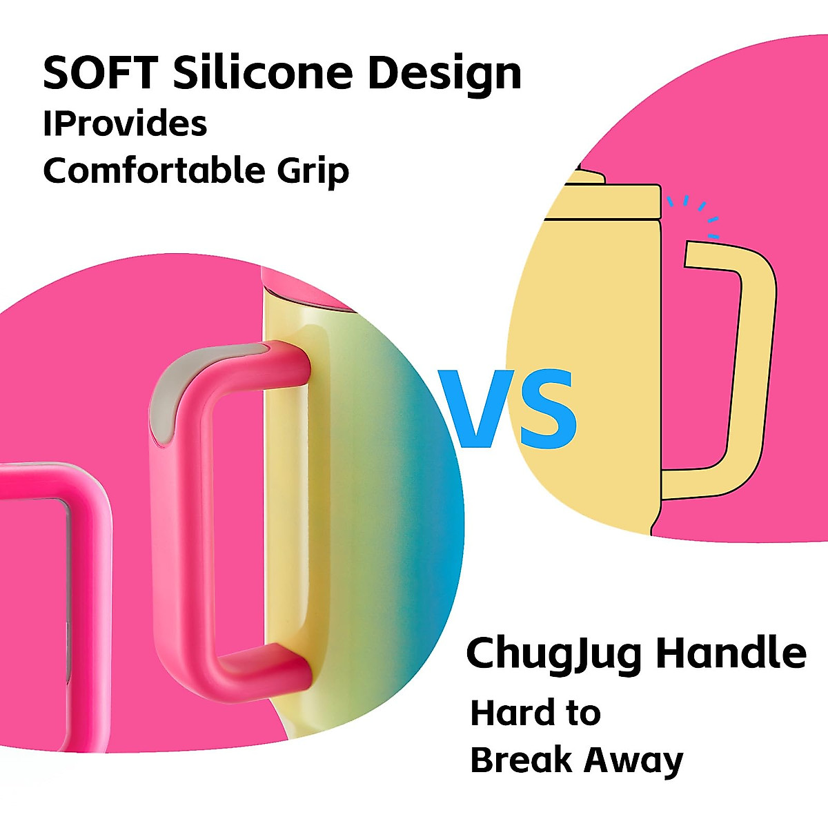 40 oz Tumbler with Handle and Straw Lid, Reusable Leak-Proof Insulated Tumblers, Stainless Steel Coffee Tumbler Cups Pink, Travel Mug for Home Office, Keep Cold 34Hrs, Cup Holder Friendly(Gala Shine)