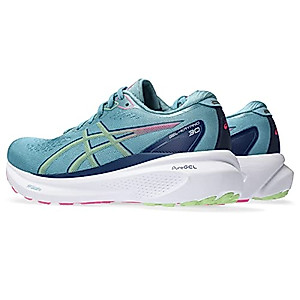 ASICS Women's Gel-Kayano 30 Running Shoes, 9.5, GRIS Blue/Lime Green