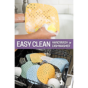 Air Fryer Silicone Liners, Non-Stick, Easy Clean, Reusable Air Fryer Liner Mats Accessories 8.5” SQUARE (2-Pack) “FUZZY PEACH” Fits most air fryer models