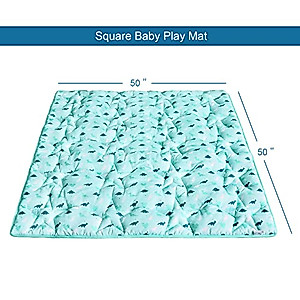 SPRINGSPIRIT Baby Play Mat for Boys Girls, 50'' x 50'' Play Mat for LIAMST and TODALE Baby Playpen, One-Piece Crawling Play Mat for Baby, Non Slip Playmat for Babies, Toddlers, Dinosaur