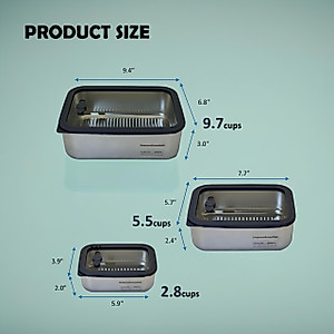 EleganceEssentials Stainless steel food storage containers leak proof & airtight lids for Kitchen,stainless steel bowl,meal prep lunch box,freezer and microwave safe (Blue)