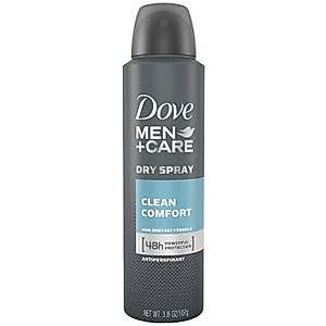 Dove Men + Care Dry Spray Antiperspirant, Clean Comfort 3.8 oz (Pack of 3)