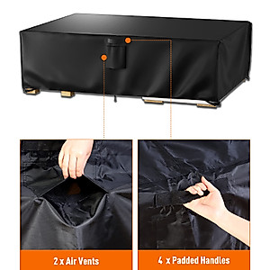 Ruimoy Patio Furniture Covers, Outdoor Furniture Cover Waterproof, General Purpose, Outside Table and Chair Covers, Heavy Duty 600D (90 Inch L x 62.2 Inch W x 28.3 Inch H)