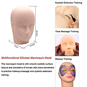 Eyelash Extension kit, Missice Professional Eyelashes Kit False Eyelashes Extension Glue Tool Practice Kit for Makeup Practice Eye Lashes Graft with Mannequin Training Head