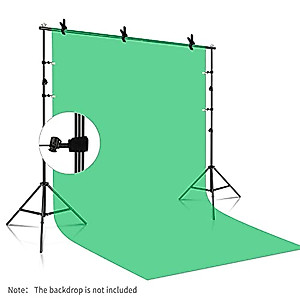 ShowMaven Backdrop Stand, 6.4ft x 10ft Adjustable Photo Background Stand with Carry Bag for Photography Photo Video Studio, Baby Shower, Birthday Party (6.4ftx10ft)
