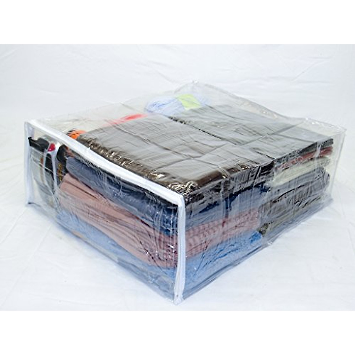 Oreh Homewares X-Large (20" x 23" x 8") Heavy Duty Vinyl Zippered Storage Bags (Clear) for Sweaters, Blankets, Comforters, Bedding Sets (15.9 Gallon) 10-Pack