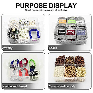 ifundom 3 Tier Craft Storage Container Box, Stackable Organizer Box with Dividers for Art Supplies, Fuse Beads, Washi Tapes, Beads, Hair Accessories, Nail, 6 x 6 x 5inch