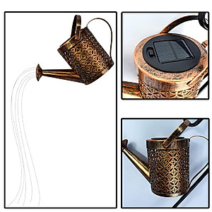 Art Light LED Solar Lamp Outdoor Decoration Light Watering Can Garden Yard Decorative Stake Light Waterproof IP55 with Installed Light String