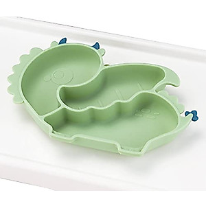 Qshare Toddler Plate, Portable Baby Plates for Toddlers and Kids, BPA-Free Strong Suction Plates for Toddlers, Dishwasher & Microwave Safe Silicone Placemat 9x6x1.5 inch