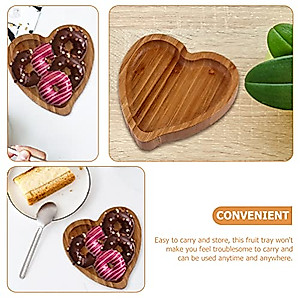 Luxshiny Heart Shaped Wood Serving Tray Decorative Valentine s Day Wedding Tea Set Tray Coffee Table Tray Wooden Food Plate Sushi Board for Bread Fruit Snack