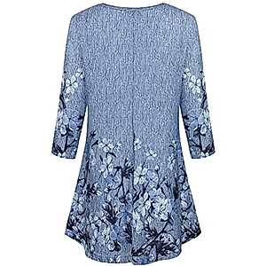 Tencole Ladies Tops and Blouses Dressy, Pleated Womens Tops Casual Loose Fit Comfy Tunic Blouse Long Tunics for Women to Wear with Leggings Dressy Shirts Peasant Tops Loose Fit Fall