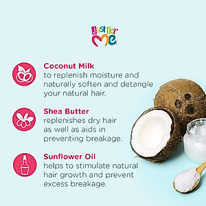 Just For Me Natural Hair Milk Hydrate & Protect Leave-In Conditioner, Maintains Moisture Balance, With Coconut Milk, Shea Butter, Vitamin E & Sunflower Oil, 10 Ounce