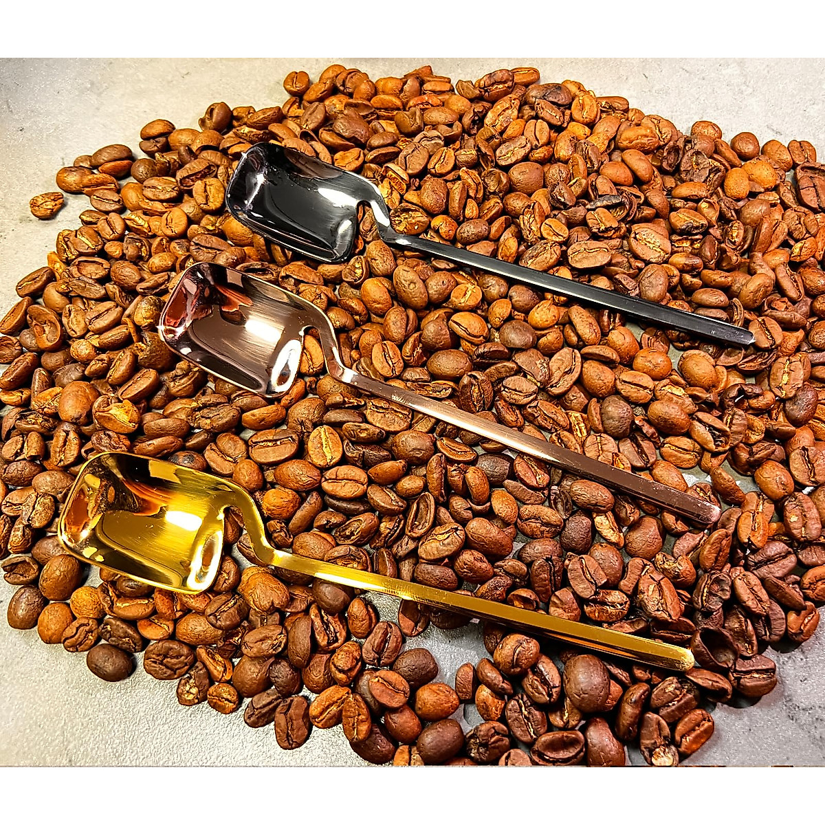 WORM.FAMILY 7-Piece Set of Stainless Steel 5.5-inch Coffee Spoons, Espresso Spoons，Mixing Spoons, Ice Cream Spoons, Cake Spoons, Dessert Spoons (with matching wiping cloth) (Black)