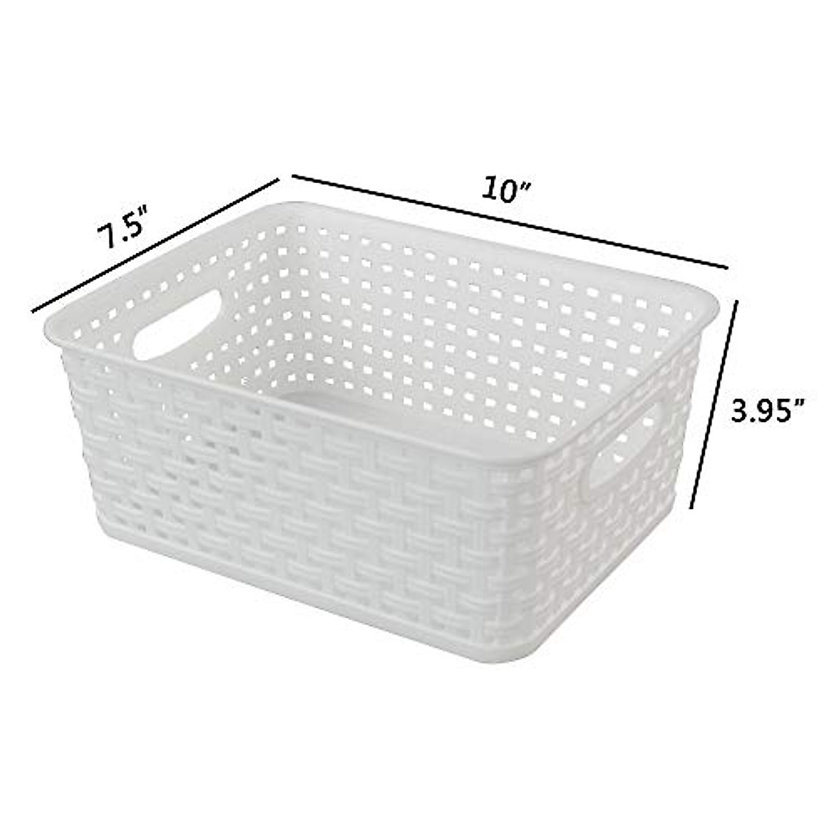 Xowine White Plastic Storage Basket, Set of 6