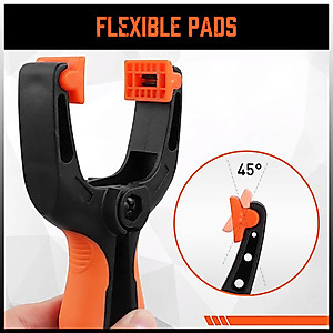 HORUSDY 8-Pack Spring Clamps Heavy Duty, 5-inch Large Plastic Clamps for Crafts with 2-3/8Inch Jaw Opening for DIY, Gluing, Clamping and Securing