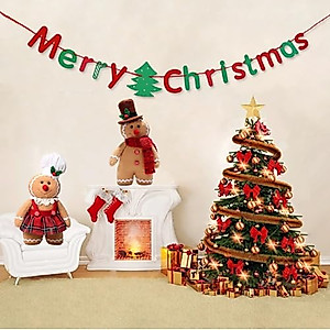 VISTABLUE Christmas Gingerbread Stuffed Animals, Soft Gingerbread Plush Toys Gingerbread Man Pillow Stuffed Gingerbread Man Plush Christmas Plush Toys, Christmas Party Home Decoration (Women's Style)