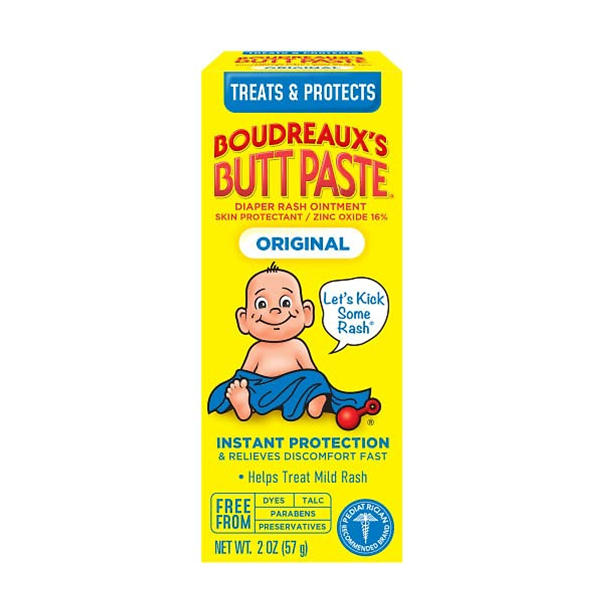 BOUDREAUX'S Butt Paste, Diaper Rash Ointment, Tube 4 Oz, 2 Count