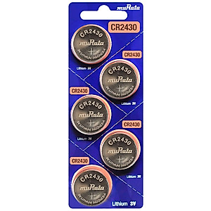 Murata CR2430 Battery DL2430 ECR2430 3V Lithium Coin Cell (5 Batteries)
