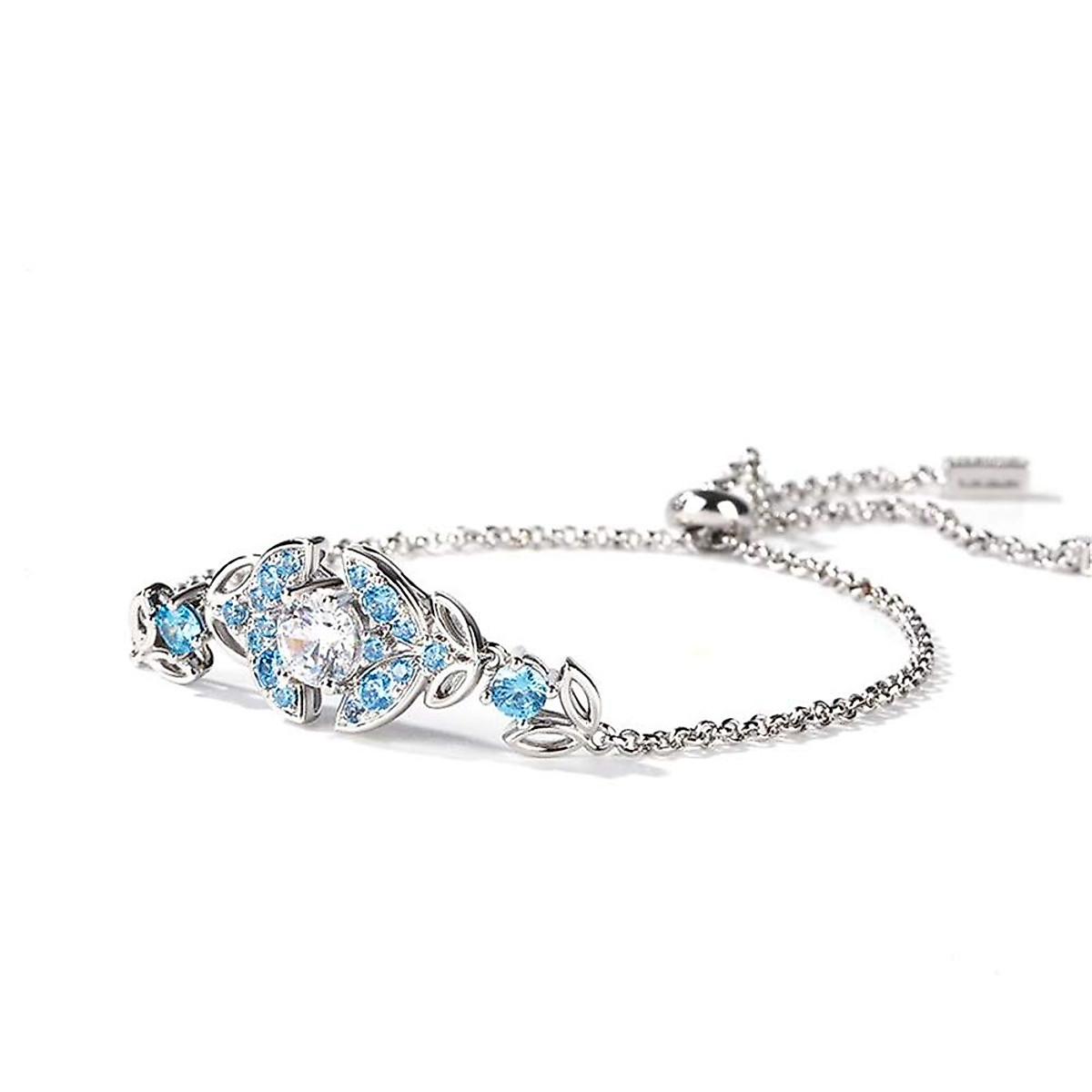 Jeulia Butterfly Round Cut Sterling Silver Bracelet for Women Teen Girls Bride Girlfriend Wife with Jewelry Box