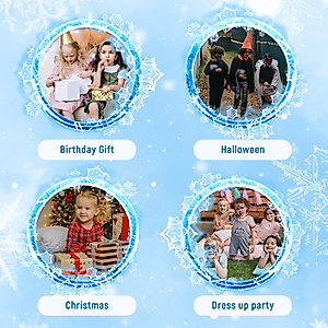 Luucio Frozen Costume for Girls, Princess Costume For Girls, Crown Accessories For Girls 3-10 Years, Halloween Role Play Kit