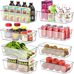 SimpleHouseware Freezer Organizer Storage Bins, Clear, Set of 8