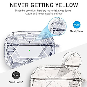 Youskin Airpod Pro 2 Case 2022 Diamond Crystal Clear, AirPods Pro 2nd Generation Case Cover, Full-Body Shockproof Hard Shell Protective for Men Women with Keychain，Crystal Clear