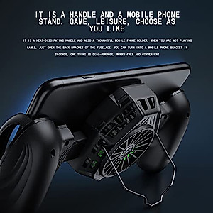 Mobile Cooling Controller, Phone Gaming Grip with Cooling Fan and Mobile Phone Holder, Maximum Stretchable Length 17.3CM, for YouTube, Tiktok Live Streaming, Vlog, Mobile Gaming