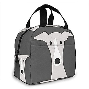 Lunch Bag Greyhound Italian Cute Whippet Dog Lunch Box Insulated Bag Tote Bag For Men/Women Work Travel