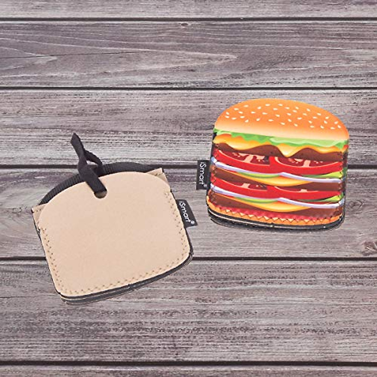 Creative Home Set of 2 (One Pair) Neoprene Oven Mitt Heat Resist Kitchen Gloves Pot Holder Grabber, 5.3" L x 5.7" W, Hamburger