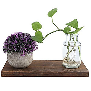 Floating Shelves, Brown Creative Living Room One Word Partition Simple Bedroom Hanging Decorative Shelf TV Background Bookshelf Wall Mounted Invisible Brackets for Bathroom Kitchen Decor(50*14*2cm)