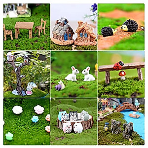 126 PCS Miniature Fairy Garden Accessories,Fairy Garden Kit,Including Animals, Mini Houses, Miniature Figurines,and DIY Dollhouse Decoration,Micro Landscape Ornaments, Garden DIY Kit（Merkaunis）