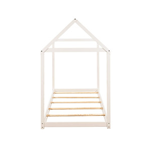 House Twin Bed Frame Wooden Platform Bed for Kids,No Box Spring Needed, White